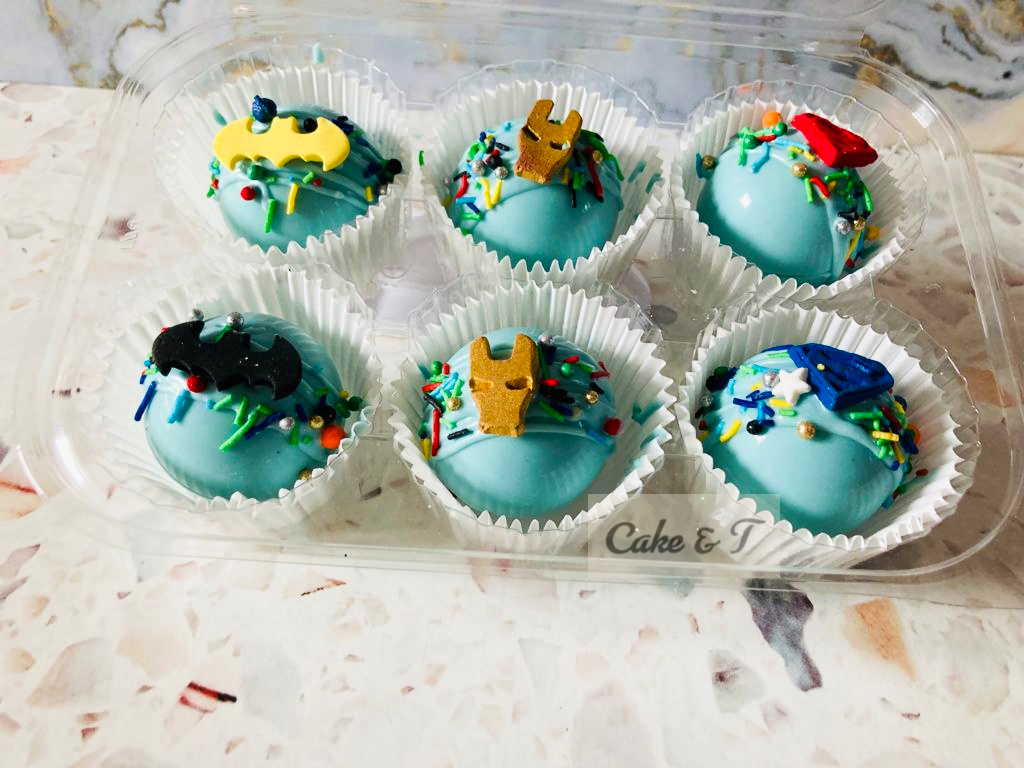 Super hero themed hot choc bombs – Cake & T